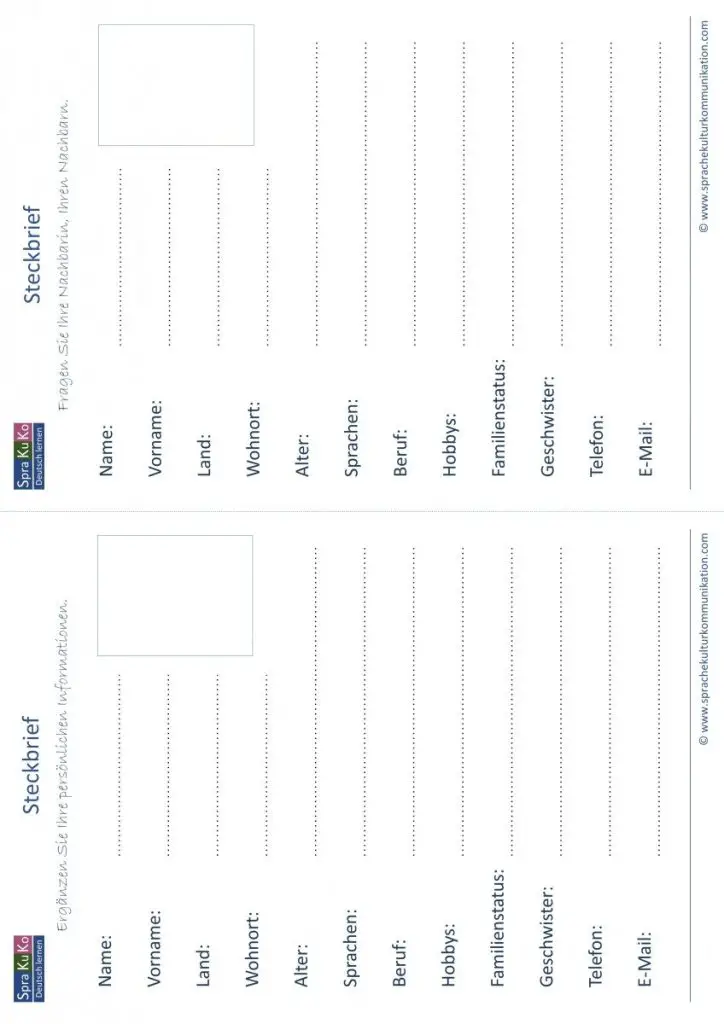 Arbeitsblätter für Deutsch als Fremdsprache - Übungen!