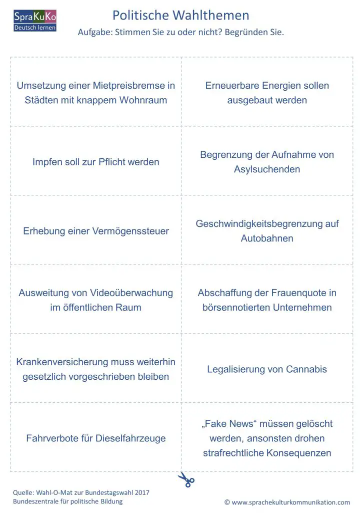 Arbeitsblätter für Deutsch als Fremdsprache - Übungen!
