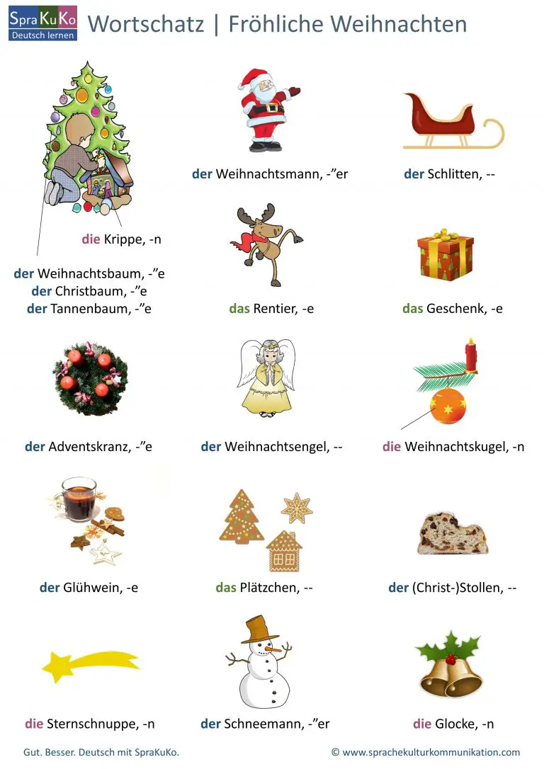 Wortschatz Weihnachten - Deutsch lernen online | Sprakuko