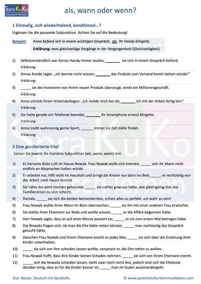 als oder wenn? Alles Wichtige auf einen Blick! - Sprakuko