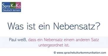 Was ist ein Nebensatz? - Deutsch lernen online | Sprakuko